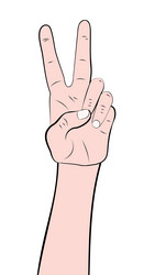 Victory hand sign pop art Royalty Free Vector Image