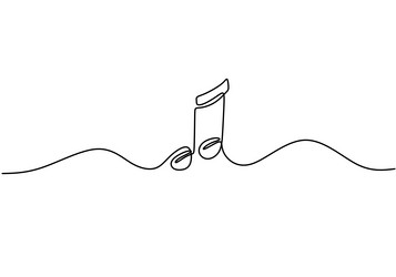 Music note single one continuous line art Vector Image