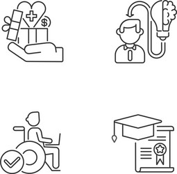 Employee mental health concept icons set Vector Image
