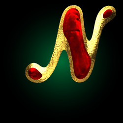 Golden Red Letter N Vector Images (38)