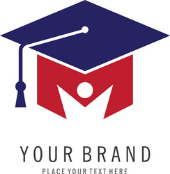 Graduation caps logo Royalty Free Vector Image