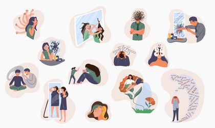 Self criticism concept Royalty Free Vector Image