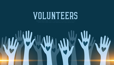 Papercut volunteers community hand up banner Vector Image
