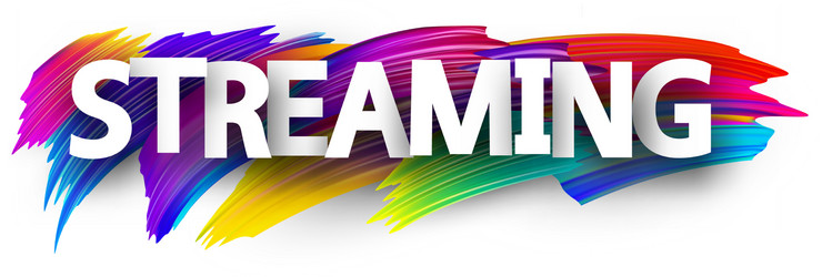 Stream sign over brush strokes background Vector Image