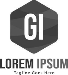 Initial gi logo template with modern frame Vector Image