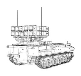 Military track missile system Royalty Free Vector Image