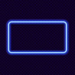 Neon frame red color on transparent Royalty Free Vector