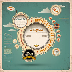 Retro web design template Royalty Free Vector Image