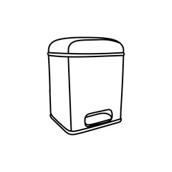 Trash bin line art creative logo Royalty Free Vector Image