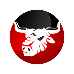 Bull run icon brand identity Royalty Free Vector Image