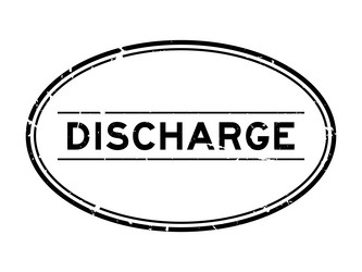 Grunge blue discharge word rubber seal stamp Vector Image