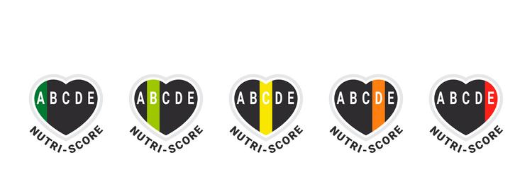Nutri-score badges concept food rating system Vector Image