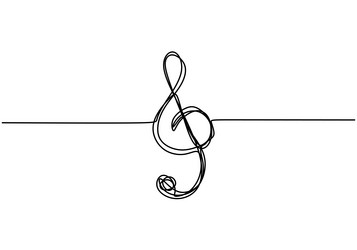 Musical sign treble clef calligraphy Royalty Free Vector