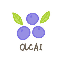Acai food fruit cartoon Royalty Free Vector Image
