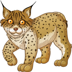 Cartoon lynx isolated on a white background Vector Image
