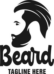 Male beard care logo design Royalty Free Vector Image