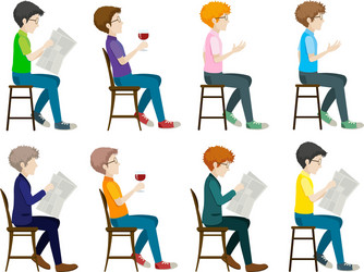 A man who fell off from the chair Royalty Free Vector Image