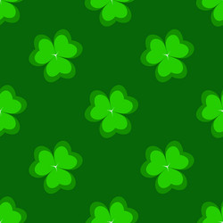 Green lucky clover leaves background seamless Vector Image