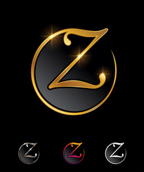 Golden letter z monogram logo Royalty Free Vector Image