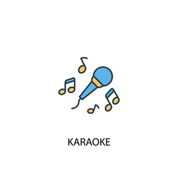 Karaoke audio recording set one line art Vector Image