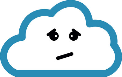 Sad cloud sticker concept white isolated Vector Image