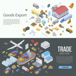 Isometric marine logistics and worldwide Vector Image