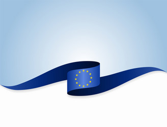 European union flag wavy abstract background Vector Image