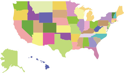 Colorful usa map Royalty Free Vector Image - VectorStock