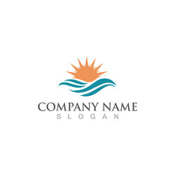 Sun and river logo symbol Royalty Free Vector Image