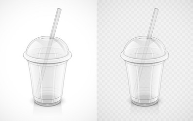 Plastic transparent cup Royalty Free Vector Image