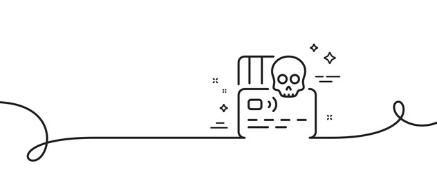 Cyber attack line icon ransomware threat sign Vector Image