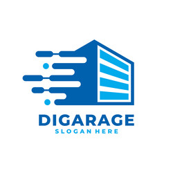 Digital garage logo future storage service Vector Image