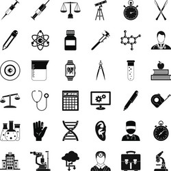 Lab icons set simple style Royalty Free Vector Image