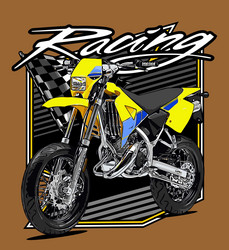 Supermoto helmet rider background template Vector Image