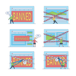 Banned website and access prohibition concept Vector Image