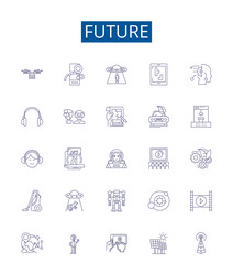 Future line icons signs set futurity prospect Vector Image