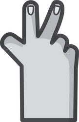 Grayscale hand with finger sign and nails design Vector Image