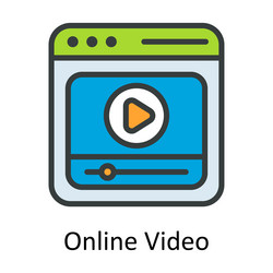 Online video outline icon design Royalty Free Vector Image