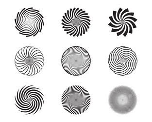 Swirl design element spiral icon set twisting Vector Image