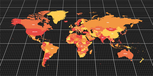 Colorful geopolitical map of world bottom Vector Image