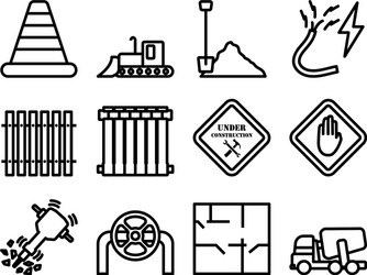 Architecture construction building icon set Vector Image