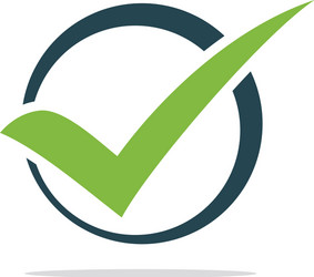 Green check mark logo template Royalty Free Vector Image