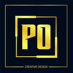 Initial letter po logo template design Royalty Free Vector