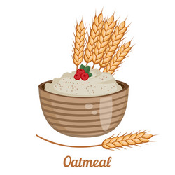 Oatmeal tasty breakfast banner template morning Vector Image
