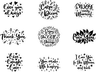 Set of hand written lettering motivational quotes Vector Image