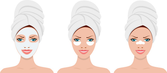 Woman with a towel on her head Royalty Free Vector Image
