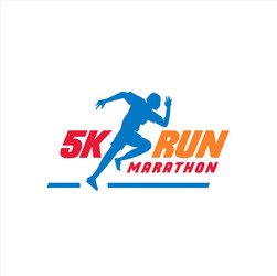 5k run logo design stock symbol Royalty Free Vector Image