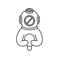 Diving helmet icon logo design Royalty Free Vector Image