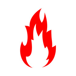 Fire icon red color symbol or emblem Royalty Free Vector