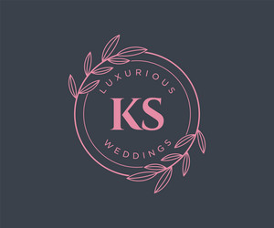 Ks initials letter wedding monogram logos Vector Image